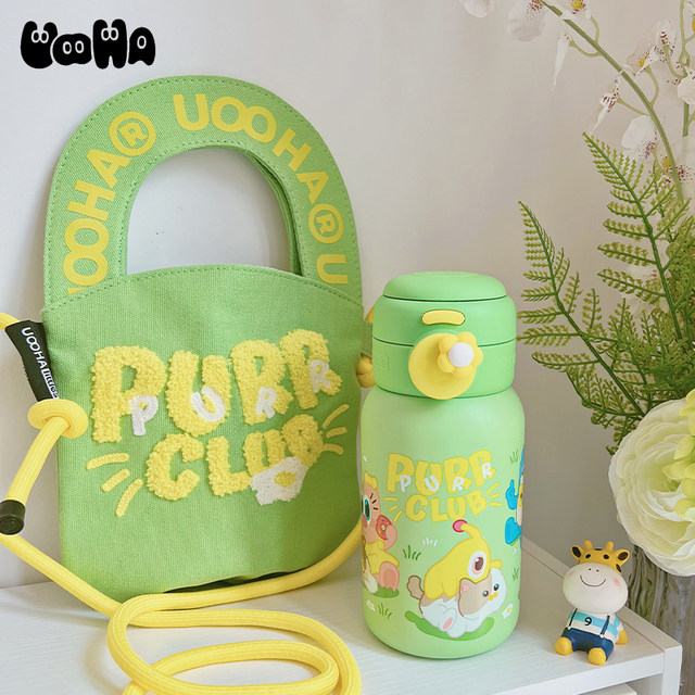 uooha thermos cup for girls, good-looking students, cute straw cup ...