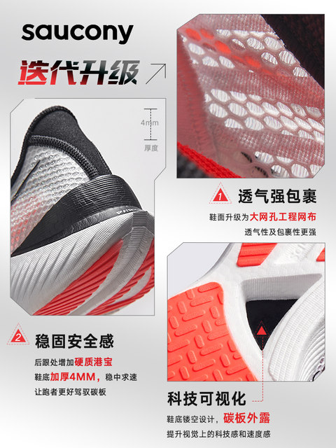 Saucony 3 running shoes racing carbon board running shoes men's ...