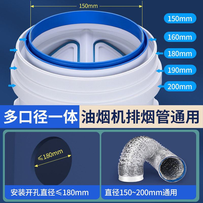 Kitchen and Bathroom Check Valve for Range Hoods and Smoke Exhaust Pipes