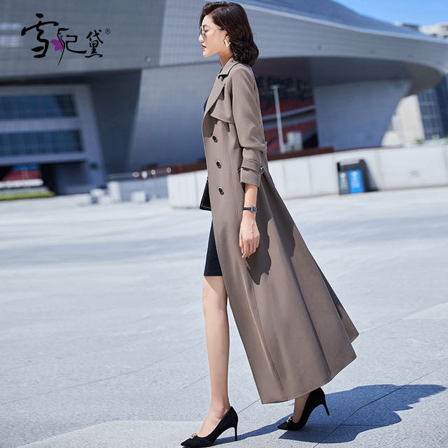 Spring and Autumn Windbreaker Women's Long Over-the-Knee 2024 New ...