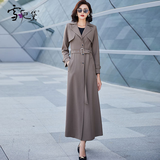 Spring and Autumn Windbreaker Women's Long Over-the-Knee 2024 New ...