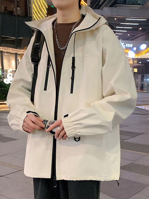 Charge jacket men's spring and autumn new simple casual long-sleeved ...