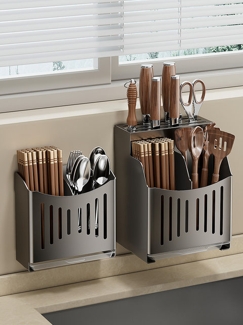 Chopstick storage box chopstick tube wall-mounted cage basket stainless ...