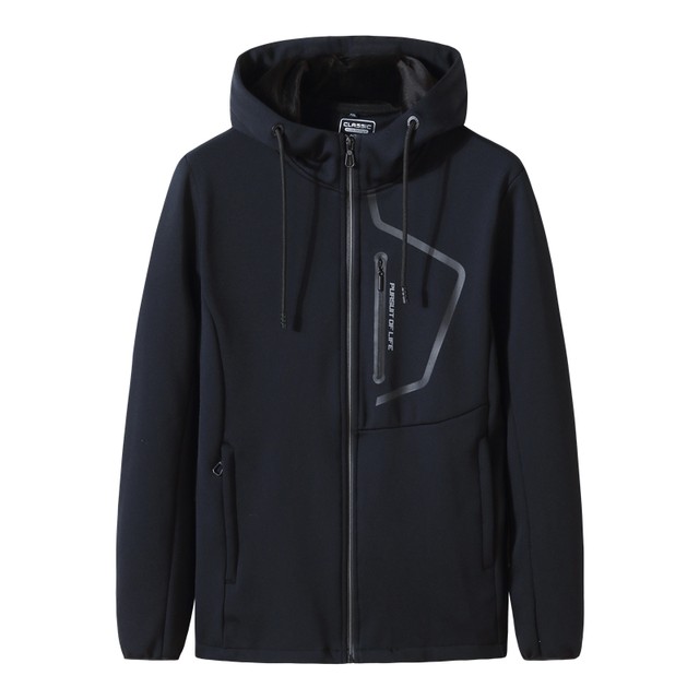 Plush velvet thickened warm hooded jacket men's plus size casual youth ...