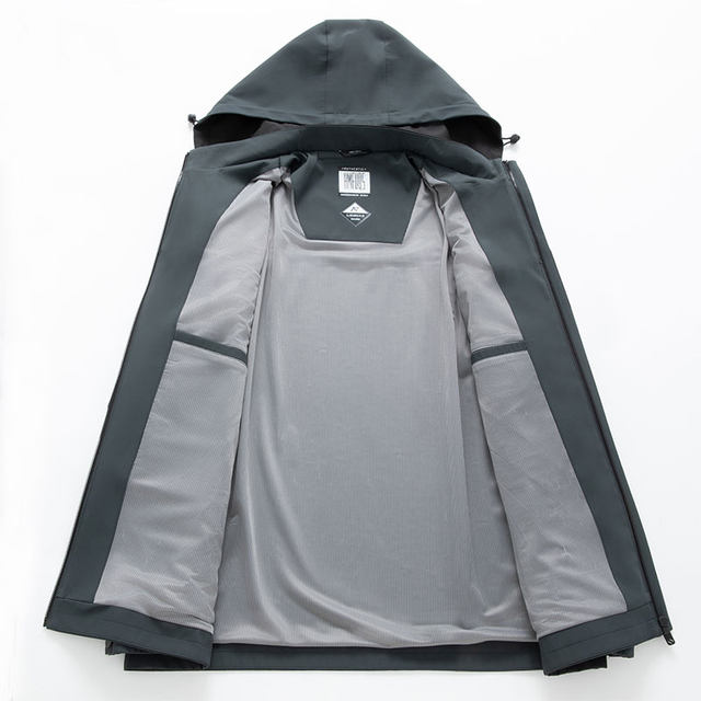 Fat men's spring and autumn removable hooded jacket plus fat plus size ...