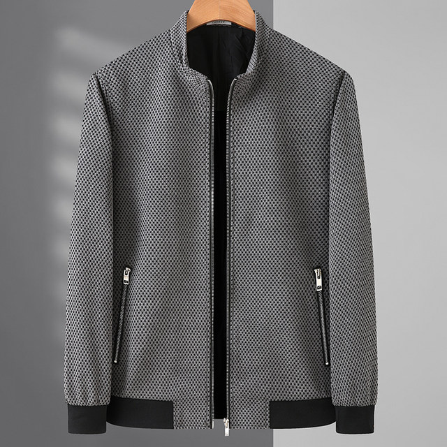 Spring and autumn new middle-aged men's jackets plus fat plus size ...