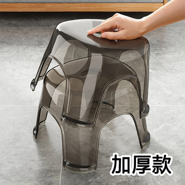 Sanmeng acrylic transparent small stool for household thickened low ...