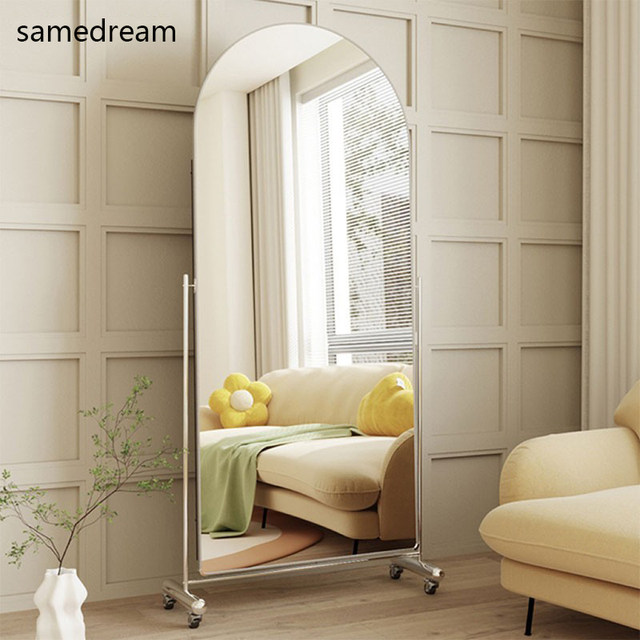 Summer mirror can move floor mirror clothing store dressing mirror thin ...