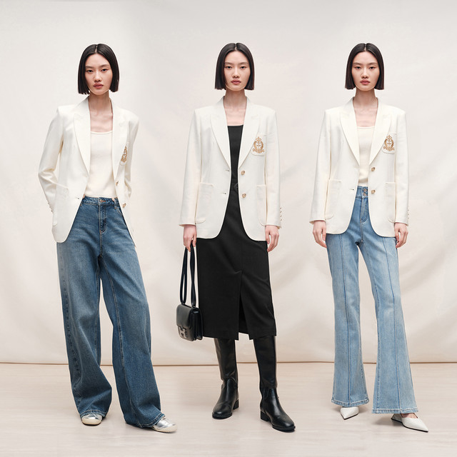 Enos Easi Prep Style 37.3% Wool Badge Embroidered Blazer Women's 2024 ...