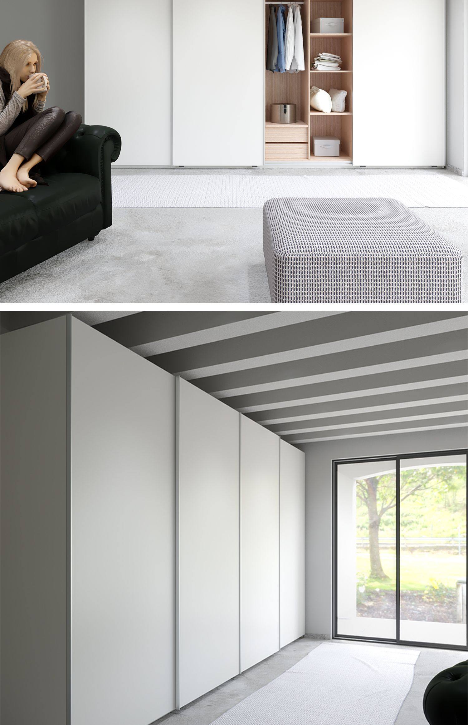 Customized modern minimalist sliding door wardrobe home bedroom overall ...