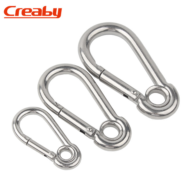304 stainless steel spring buckle carabiner safety buckle key chain ...