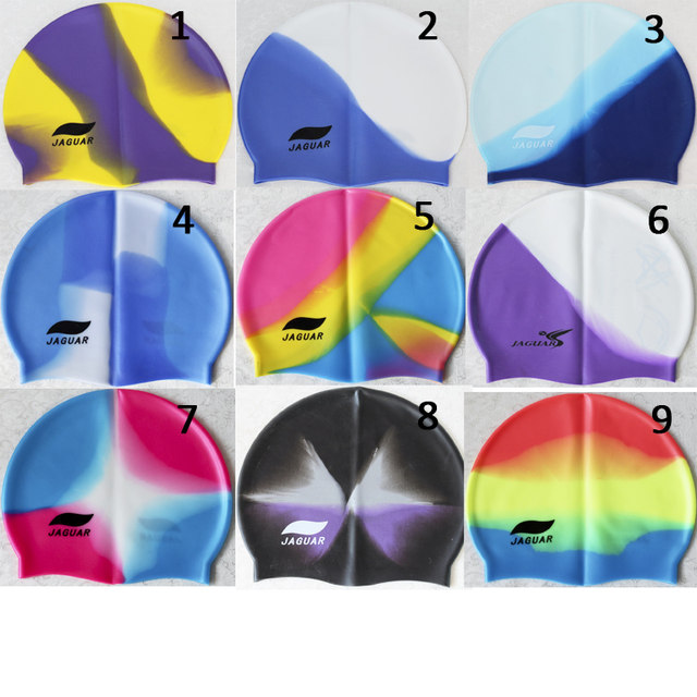 Genuine all silicone swimming cap for men and women, plaid non-slip ...