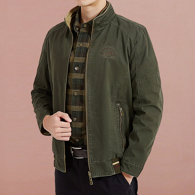 Spring and autumn men's double-sided large size loose jacket multi ...