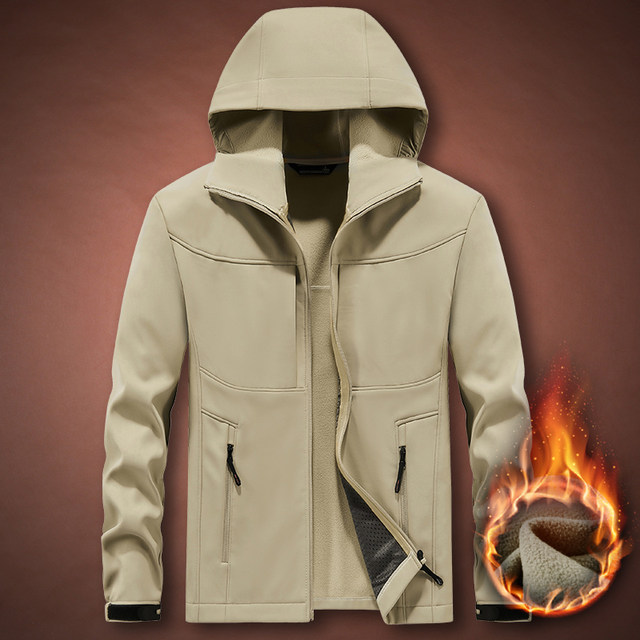 Outdoor sports soft shell jacket for men autumn and winter middle-aged ...