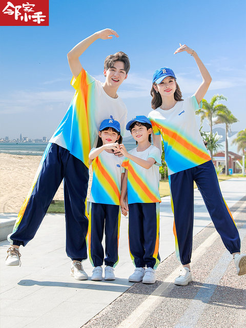 Parent-child outfit family three and four sports suit 2025 new style ...