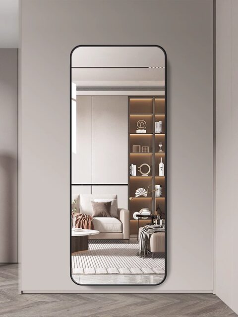 Aluminum Alloy Fancy Full-length Mirror Dressing Mirror Wall Self ...