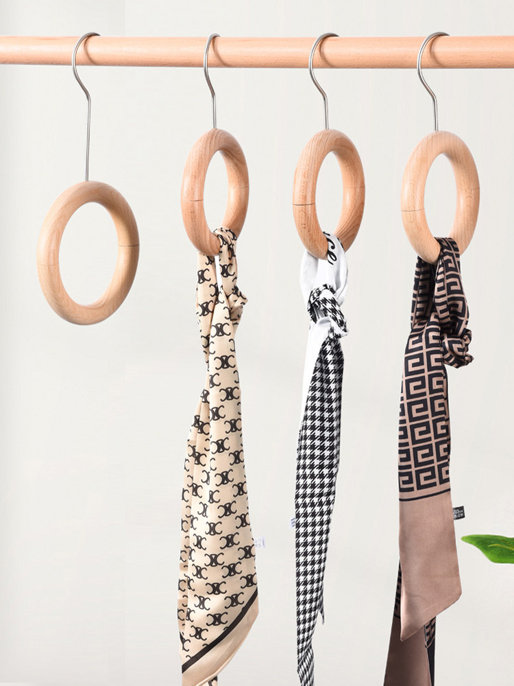 Nordic Wood Scarf Rack - Hanging Organizer for Scarves, Belts & Accessories