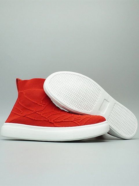 Personalized high-flying elastic mesh cloth one-piece high-top casual ...