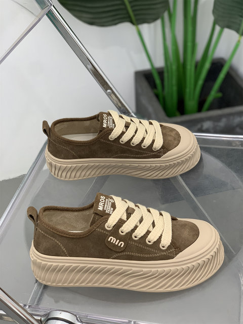 Genuine leather velvet panel shoes for women 2024 autumn new versatile ...