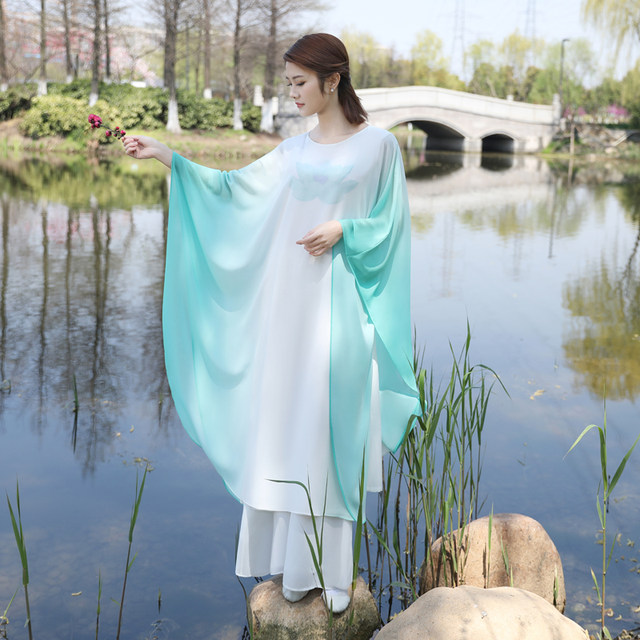Zen dance suit gradient color Zen dress women's flowing fairy dress ...