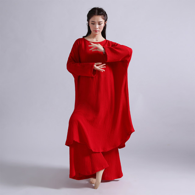 Zen Dance Clothing Female White Set Chinese Vocal Cotton Cotton and ...