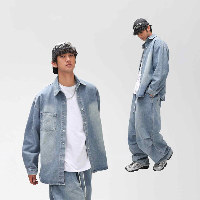 ACHIEVE ACHV trendy men's denim hip hop hipphop suit autumn street ...