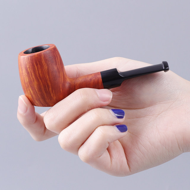 Imported briar wood pipe handmade solid wood small barrel pipe old ...