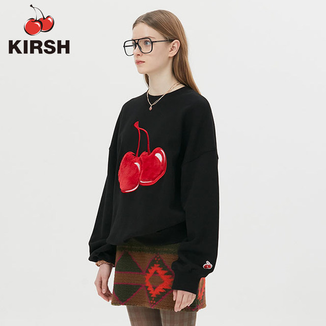 Korean direct mail kirsh cherry sweatshirt women's round neck pullover ...