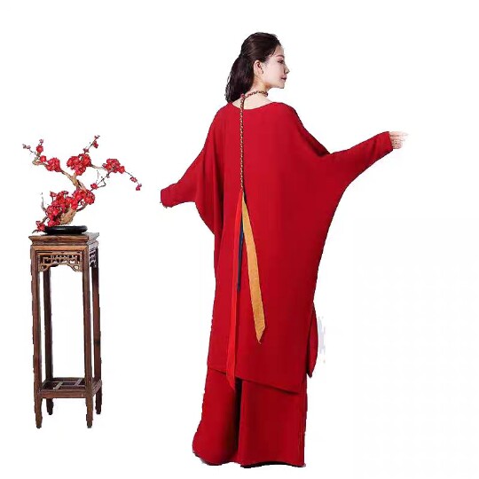 Zen dance clothing for women white Zen robe dress Chinese style retro ...