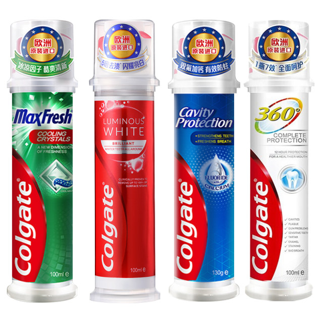 European imports of Colgate upright press-type toothpaste solid teeth ...