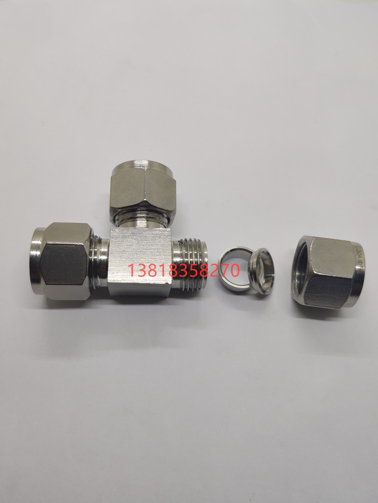 304 stainless steel ferrule tee intermediate joint equal diameter ...