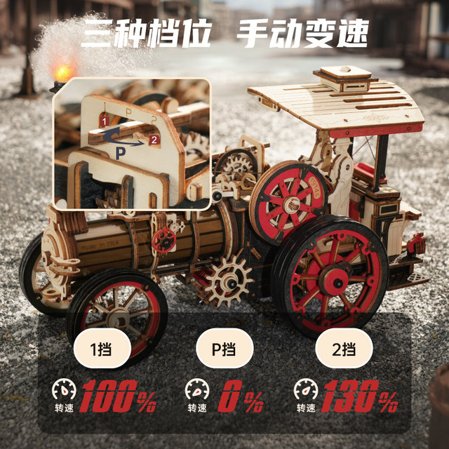 ROKR steam locomotive car model assembled adult difficult handmade ...