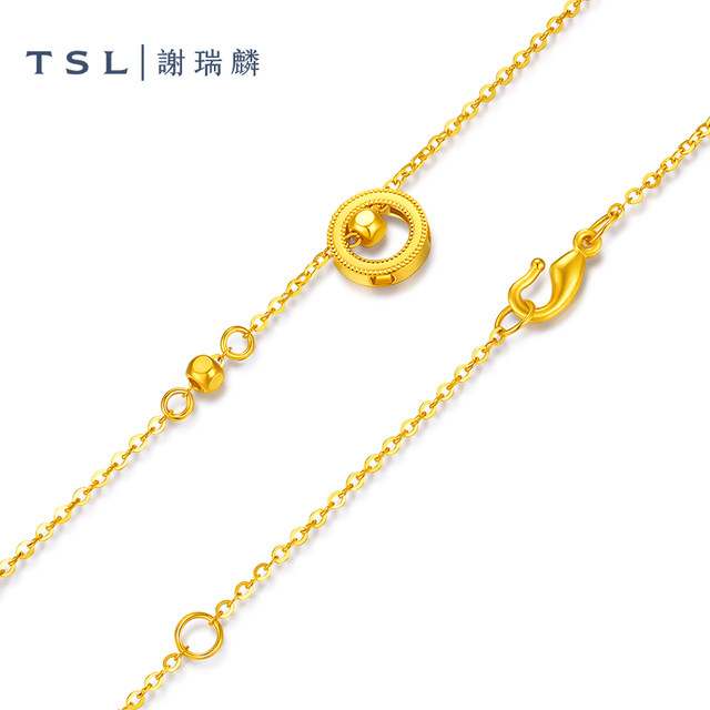 TSL Xie Ruilin geometric bead gold necklace 5G gold craft ring clavicle ...