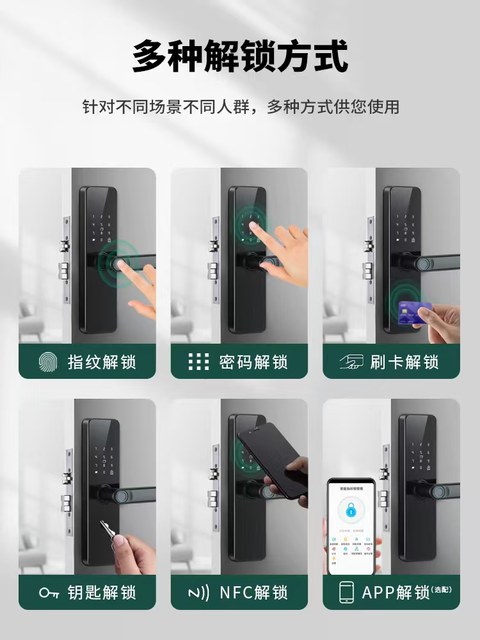 Indoor door smart lock wooden door office fingerprint lock password ...