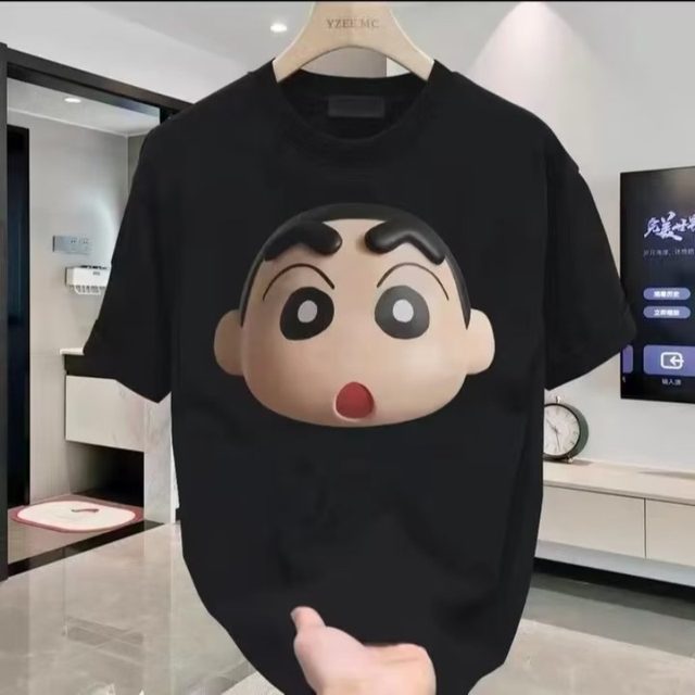 American street big head crayon tide brand short -sleeved T -shirt men ...