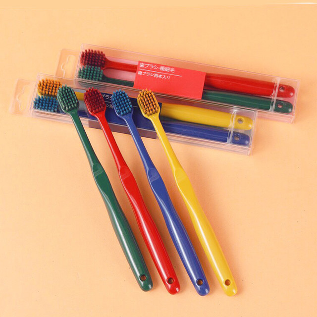 Japanese wide-head soft-bristled couple toothbrush large head adult ...