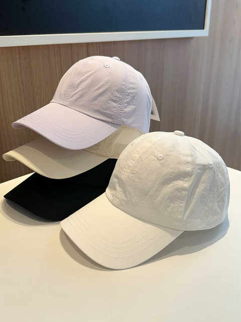 Summer light board solid color hat women outdoor baseball cap bright ...
