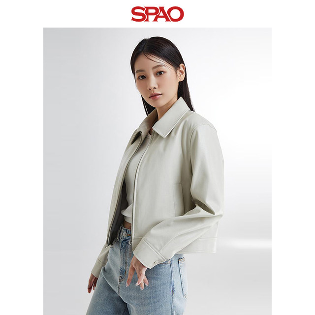 SPAO Korea's same 2024 autumn new women's fashionable long-sleeved lapel jacket SPJLE12W04