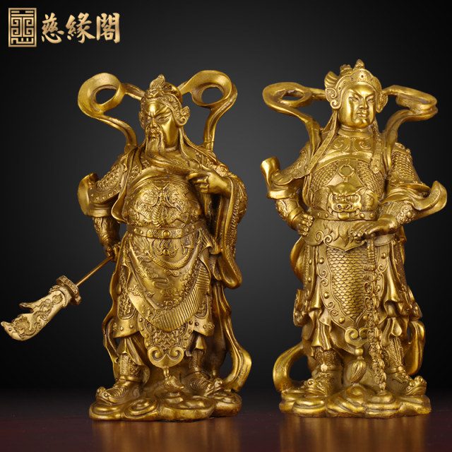 Ciyuan Pavilion Guan Gong Bronze Statue of Wei Tuo Buddha Statue ...