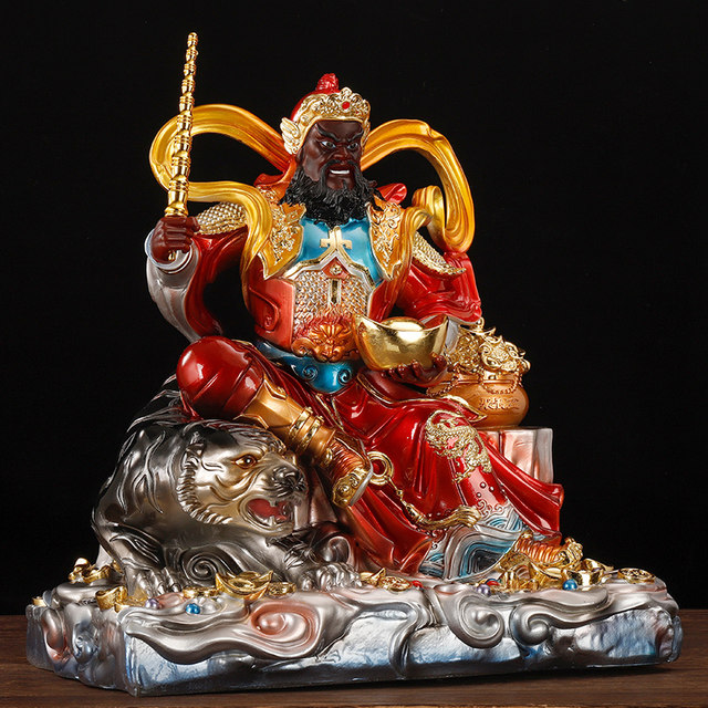 Ciyuan Pavilion resin copper color martial arts God of Wealth Zhao ...