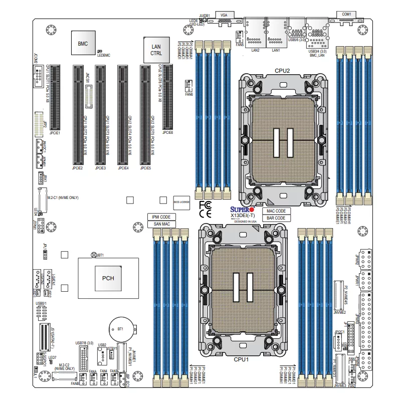 超微 X13DEI双路服务器主板 支持四代/五代 LGA4677 DDR5 PCIE5.0-淘宝网