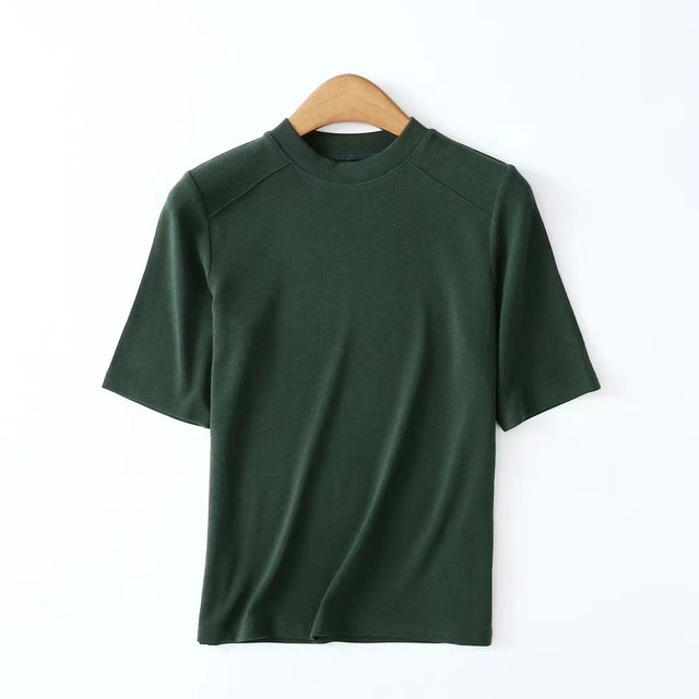 Basic model! 2024 autumn half-high collar women's outer wear slimming three-quarter sleeve ...