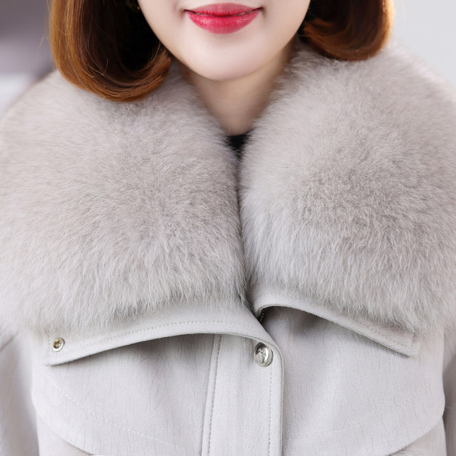 Imported fox wool leather grass coat female 2024 Dongmao collar ...