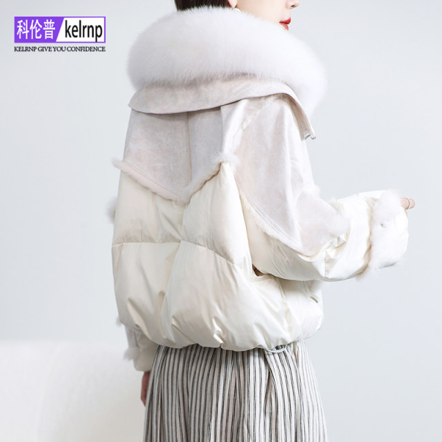 Fox fur collar genuine fur coat for women 2024 winter new luxury ...