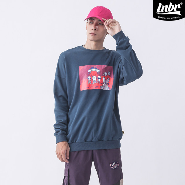 LNBR original comic alien printed coating sweater loose personality ...