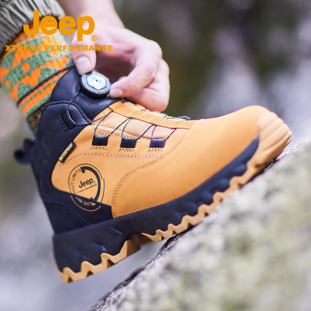 Jeep Jeep plus fleece Martin boots outdoor men's hiking shoes ...