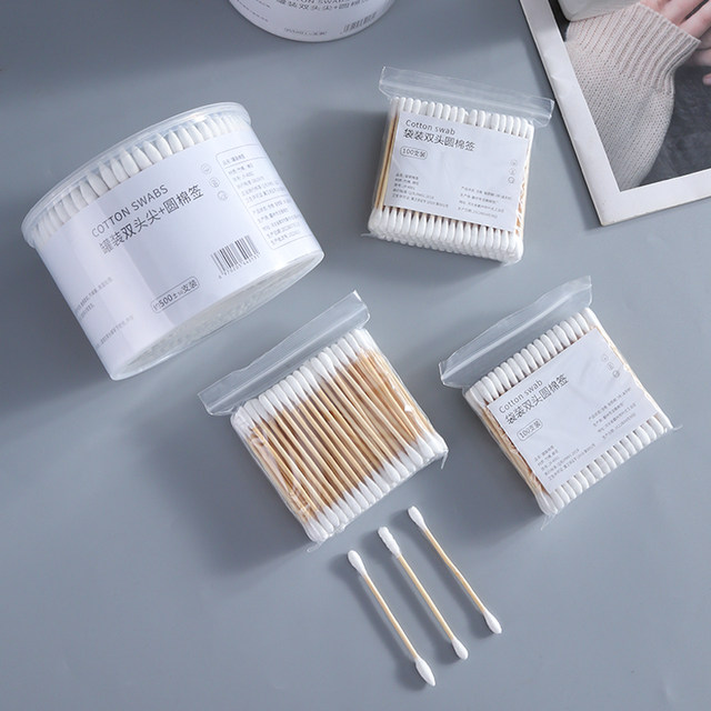 Double-ended cotton swab for ear removal, makeup remover cotton swab ...