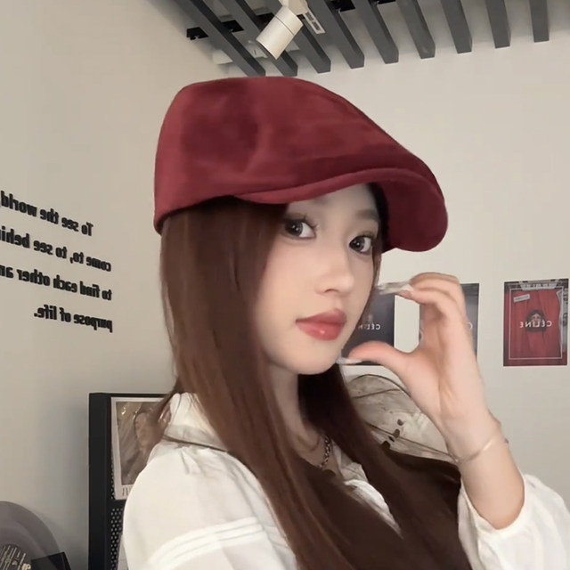 Retro Moving Hat Female Autumn and Winter Fashion Angola Red Baya Hat ...