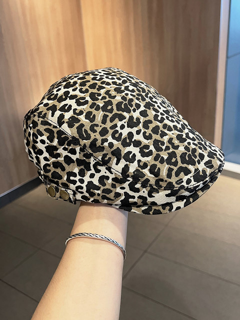 Leopard Print Mortal Female Retro Personality Fashionable Duck Both Hat ...