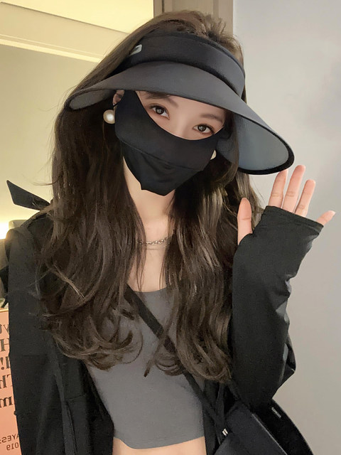 Summer large brim empty top hat for women outdoor anti-UV ice silk sun ...